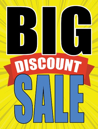 Vinyl Window Sign: Big Discount Sale (Yellow) – Inform Promotions