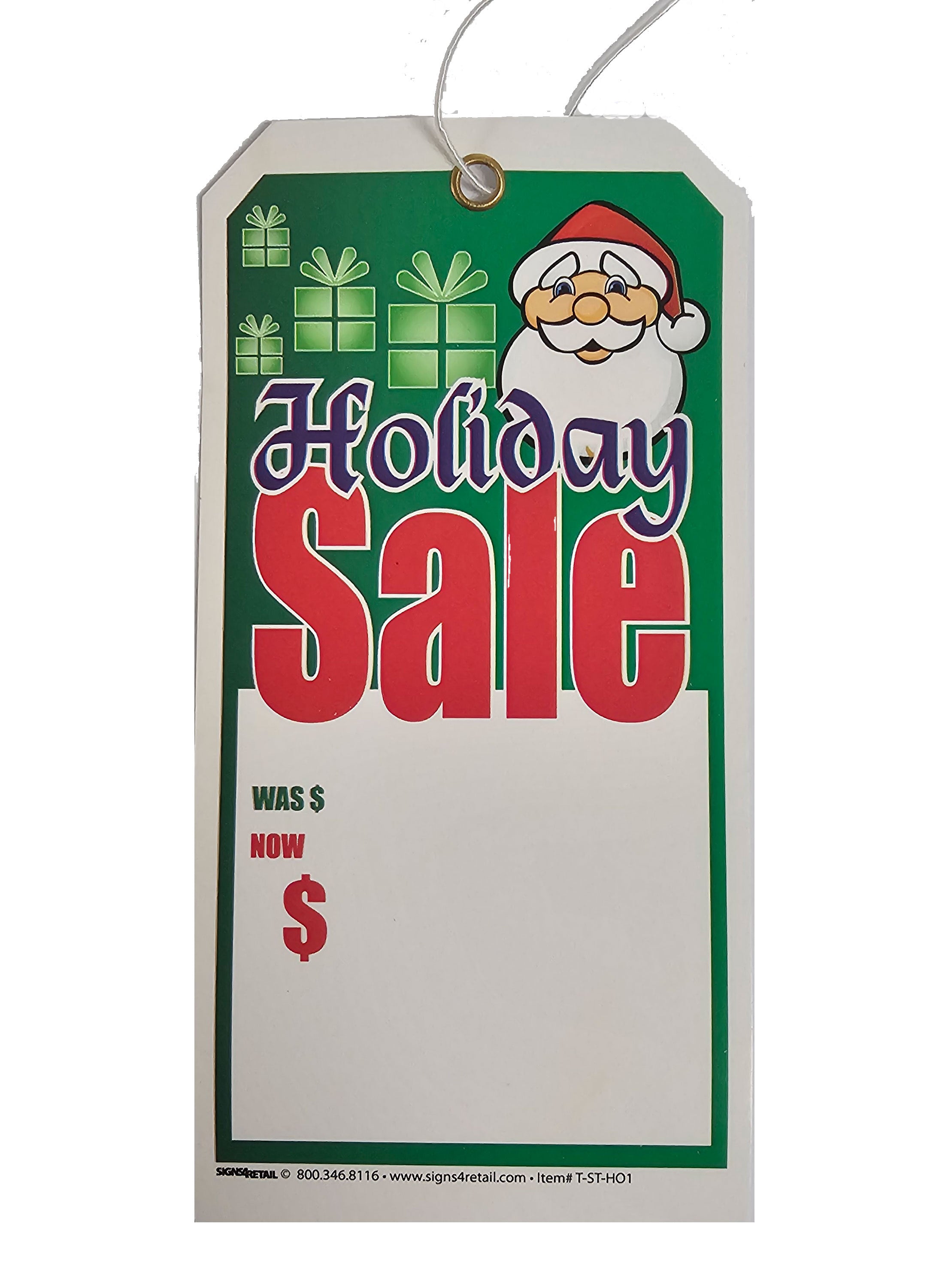 String Tags (Pk of 100): Holiday Sale Santa – Inform Promotions