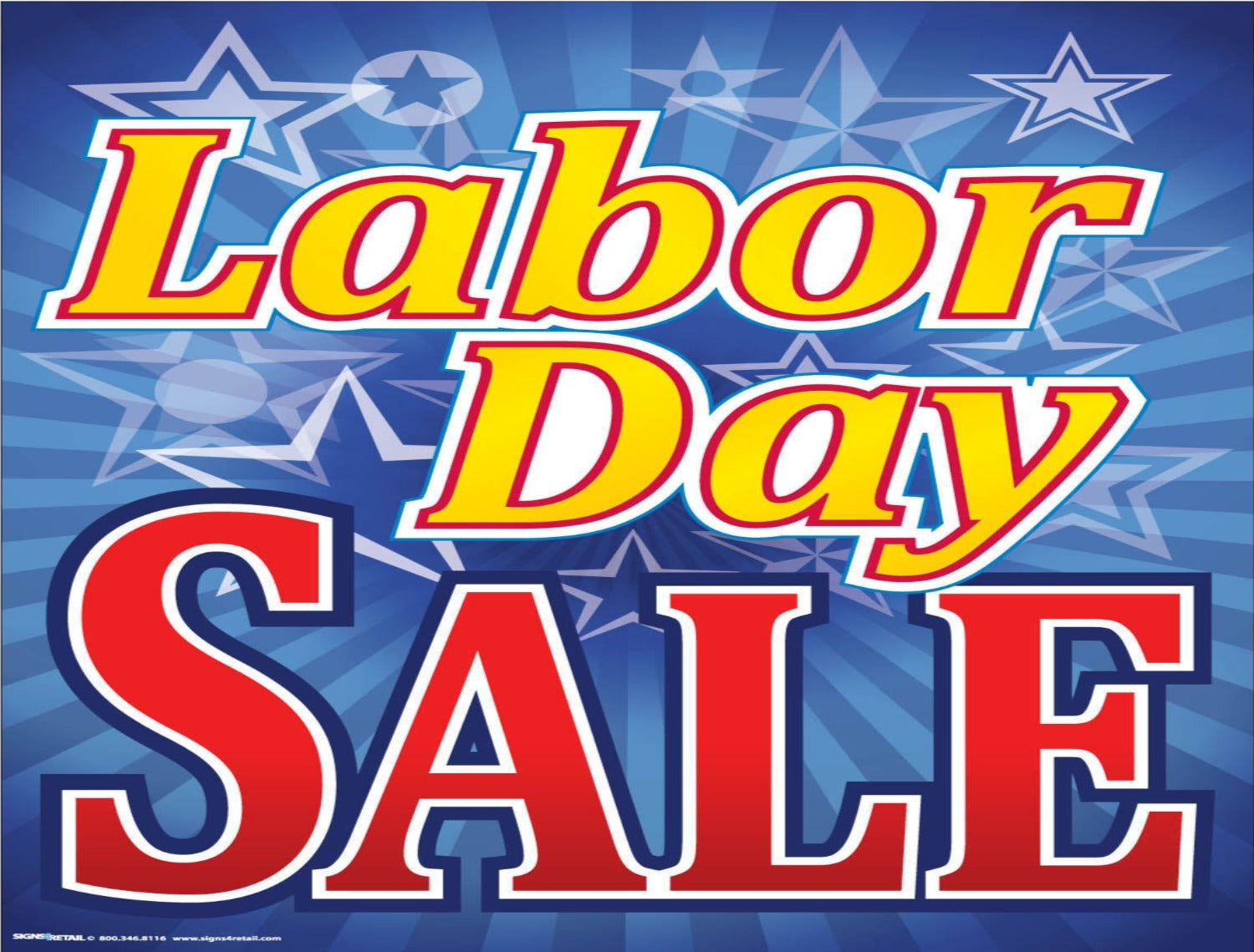 Giant XL Double-Sided Yard Sign: Labor Day Sale (No Stakes Included ...