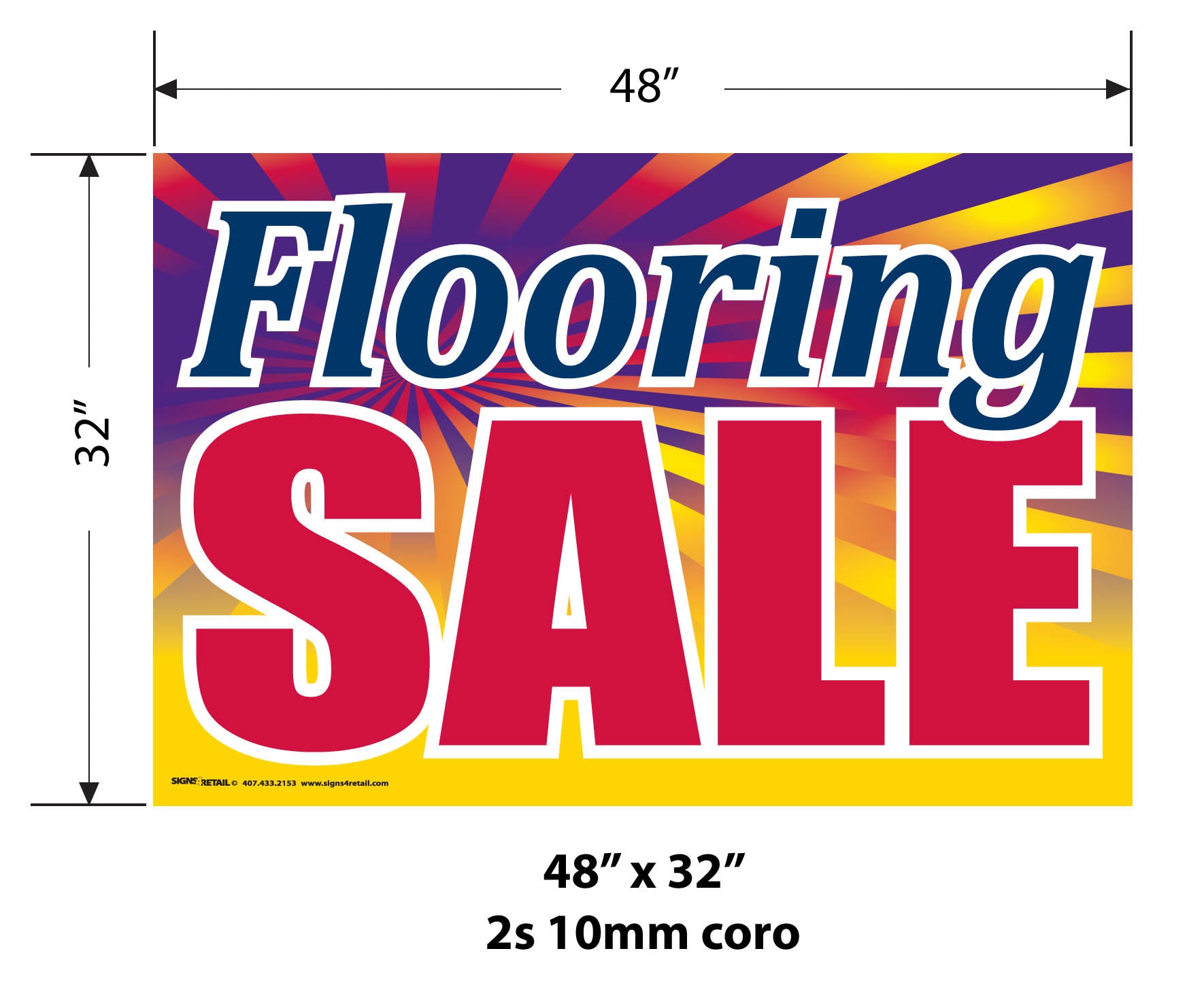 Giant XL Double-Sided Yard Sign: Flooring Sale (No Stakes Included ...