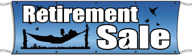 Giant Outdoor Banner: Retirement Sale – Inform Promotions