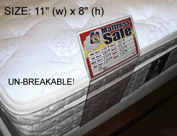 Unbreakable Plastic Mattress Tag Holder (Horizontal) – Inform Promotions