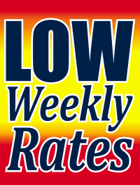 Vinyl Window Sign: Low Weekly Rates – Inform Promotions
