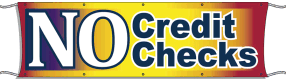 Giant Outdoor Banner: No Credit Checks – Inform Promotions